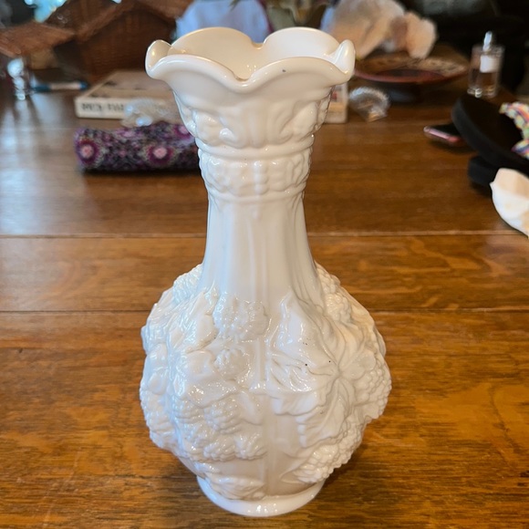 Imperial White Milk Glass Loganberry Vase | Accents | Imperial White ...
